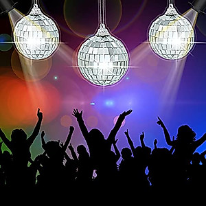 Gondiane 12 Pcs 1.6 Inches Disco Ball Ornaments Silver Mirror Balls for Christmas Tree Wedding Party Decoration