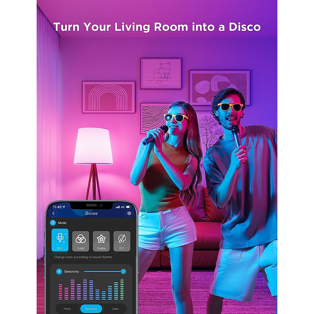 Govee Smart GU10 LED Bulb, MR16 GU10 Light Bulbs, Dimmable Color Changing Light Bulbs, 85 Dynamic Scenes, WiFi & Bluetooth LED Bulbs Work with Alexa, Google Assistant, Syncs with Music, 4 Pack