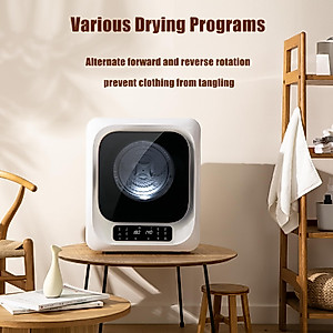 Auertech Portable Dryer with LCD Control Panel, 1.5 cu.ft Mini Clothes Dryer Machine with Stainless Steel Tub, 5 Modes, 850W 10 lbs Front Load Small Electric Dryer for Apartment, Laundry, RVs