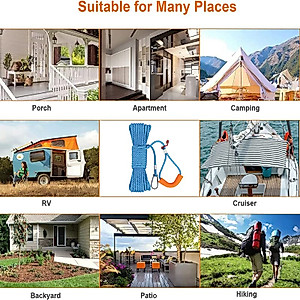 Clothesline Rope 15m/50ft Heavy Duty Drying Laundry Line Unique Design, Easy to Tighten, Adjustable for Camping Travel & Home Indoor Outdoor Laundry Clothesline