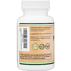 PhosphatidylSerine Supplement 300mg Per Serving, 120 Capsules (Phosphatidyl Serine Complex) by Double Wood