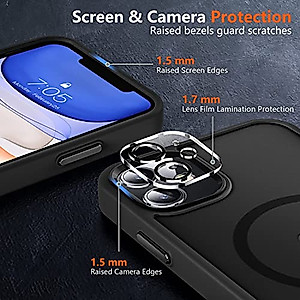 MOCCA Strong Magnetic for iPhone 11 Phone Case,[Compatible with Magsafe][Glass Screen Protector+Camera Lens Protector] Slim Thin Shockproof Cover Case for iPhone 11 6.1 inch, Black