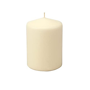 Stonebriar Long Burning Tea Light Candles, 6 to 7 Hour Extended Burn Time, White, Unscented, Bulk 200-Pack (SM-TL200) & 35 Hour Long Burning Unscented Pillar Candles, 3x4, Ivory
