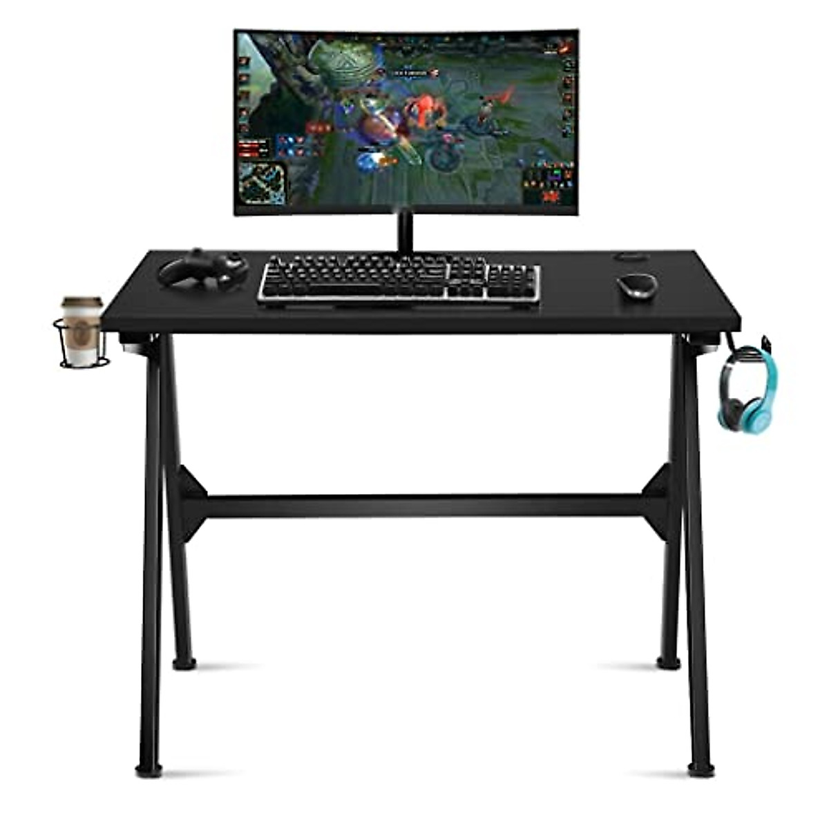 CZDYUF Computer Desk Home Office Computer Desk with Cup Holder and Headphone Hook Office Desk