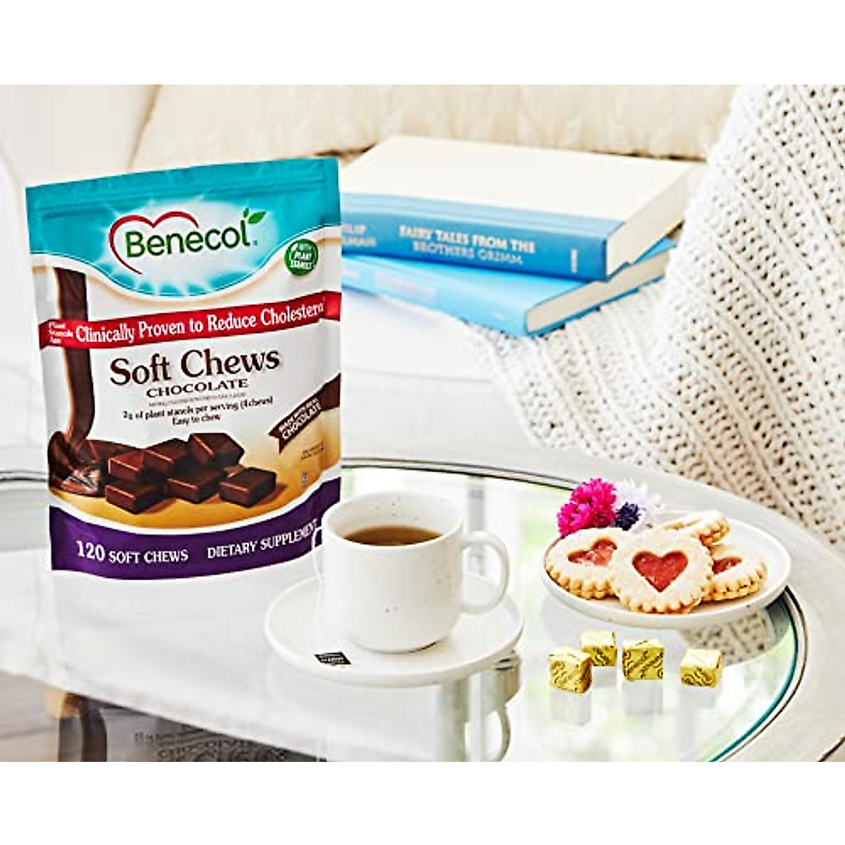 Benecol® Soft Chews - Made with Cholesterol-Lowering Plant Stanols, which are Clinically Proven to Reduce Total & LDL Cholesterol* - Dietary Supplement (120 Chocolate Chews)