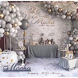 KALOR Grey Balloons,100 Pcs 5 Inch Mini Matte Latex Balloons for Balloon Garland Arch, Birthday Decoration, Wedding Party, Baby Shower Decorations