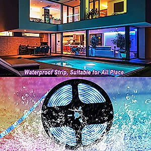ALED LIGHT Bluetooth LED Strip Lights, 5050 16.4ft/5 Meter Led Lights with Smart-Phone APP Control,IR Remote Control,Waterproof LED Lights Strip for Bedroom,Kitchen,Christmas