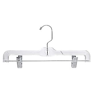 Skirt and Pant Hangers, 14" Heavy Duty Clear Plastic case of 100