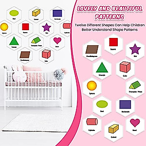 12 Pieces Shape Hex Wall Decals Removable Wall Decals Wall Stickers for Kids Nursery Bedroom Living Room Decoration