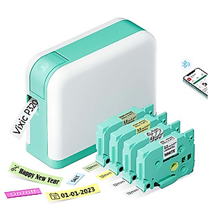 Vixic Label Makers - Label Maker Machine with Tape P3200 Portable Bluetooth Handheld Label Printer for Labeling Home Office Organization Included Multiple Templates for Phone Pad USB Rechargeable