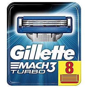 Gillette Mach3 Turbo Razor Blades for Men, Pack of 8