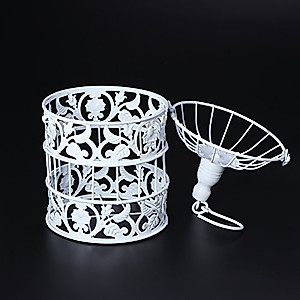 UEETEK Decorative Metal Bird Cage Home Hanging Ornament for Wedding Party Decoration (White)