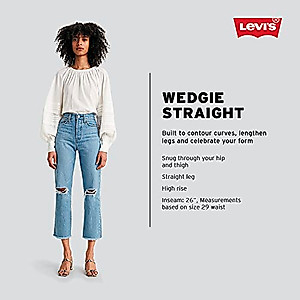 Levi's Women's Wedgie Straight Jeans, Love in The Mist (Waterless), 28