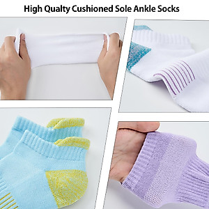 ATBITER 6 Pairs Women's Ankle Running Socks Cushioned Low Cut Tab Athletic Socks