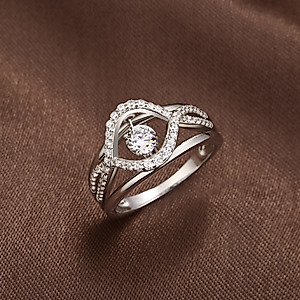 Engagement Rings Wedding Rings Promise Rings for Women Engagement Wedding Rings for Her CZ Diamond Rings Sterling Silver Rings for Women Oval Rings Cubic Zirconia Wedding Rings Simulated Diamond Rings