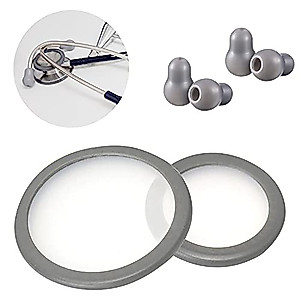Replacement Accessories Kit Fits Classic 3 Cardiology 3 & Cardiology 4 Stethoscope for Littman Stethoscope Replacement Parts & Stethoscope Bell Cover Diaphragm and Eartips Earbud Replacement Parts. (grey)
