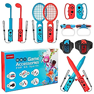 Switch Sports Accessories - CODOGOY 12 in 1 Switch Sports Accessories Bundle for Nintendo Switch Sports, Family Accessories Kit Compatible with Switch/Switch OLED Sports Games