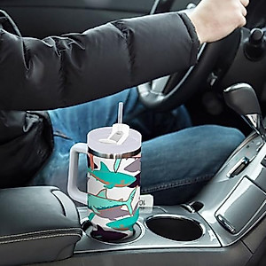 ARGTILDN 40 oz Tumbler Cartoon Fish Sea Insulated Travel Mug with Handle and Straw Lid Stainless Steel Vacuum Coffee Cup Tea Beverage Container Water Bottles for Car Sports office