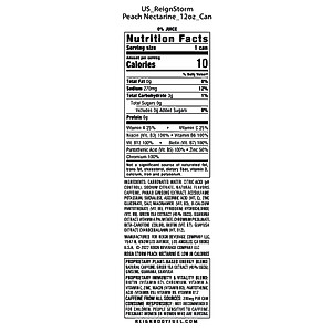 REIGN Storm, Peach Nectarine, Fitness & Wellness Energy Drink, 12 Fl Oz (Pack of 12)