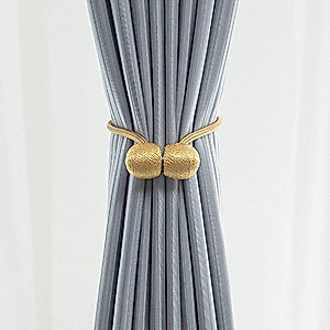 2pcs Magnetic Curtain tiebacks, Modern Style Curtain Ties Drapery Backs Holder Window Hold Curtains Drape Ties Backs for Home Bedroom Office Decorative Curtain (White)