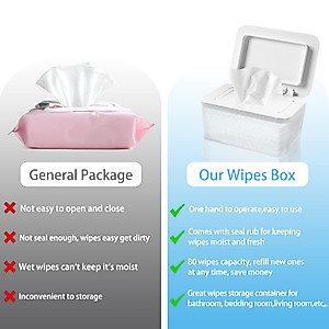 AWGOU Wet Baby Wipes Dispenser - Large Capacity Wipe Holder Seal-Designed Dust-Proof Wet Wipes Container Keep Diaper Wipes Fresh