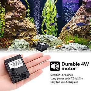 Submersible Fountain Pump 2 Packs 80GPH (4W 300L/H), Quiet Water Pump with 2.6ft High Lift, Fountain Water Pump with 9.8ft（3m）Tubing, 3 Nozzles for Fish Tank, Aquarium, Hydroponics, Statuary, Pond