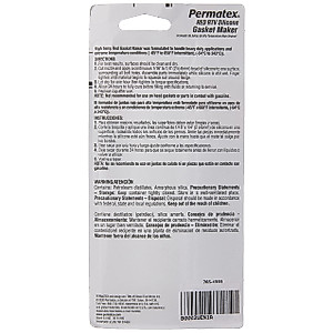 Permatex 81160 High-Temp Red RTV Silicone Gasket, 3 oz