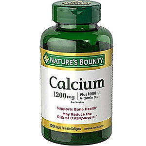 Nature's Bounty Calcium Plus Vitamin D, 120 Count (Pack of 2)