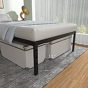 zizin 14 Inch Metal Platform Bed Frame Twin XL Size Mattress Foundation,Heavy Duty,Non-Slip,No Box Spring,Black (Twin-XL)