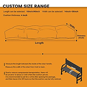 ROFIELTY Custom Outdoor/Indoor Bench Cushion,Bench Cushions_Piano Bench Cushion_Patio Furniture Cushions,Bench Cushions for Indoor/Outdoor Furniture