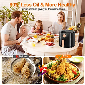 BXE Air Fryer Healthy Oil-Free Cooking Non-Stick Easy To Clean Quiet Operation With Temperature And Time Control 80% Less Oil Ideal For Quick And Easy Meals Black