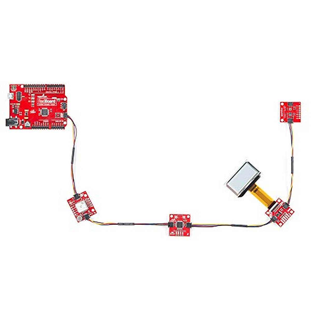 SparkFun Qwiic Cable Kit Hook Up I2C Qwiic Development Boards in no time No Soldering Required Includes 10 Different Lengths Styles Breadboardable Polarized 4-pin JST Connector Daisy Chain-able