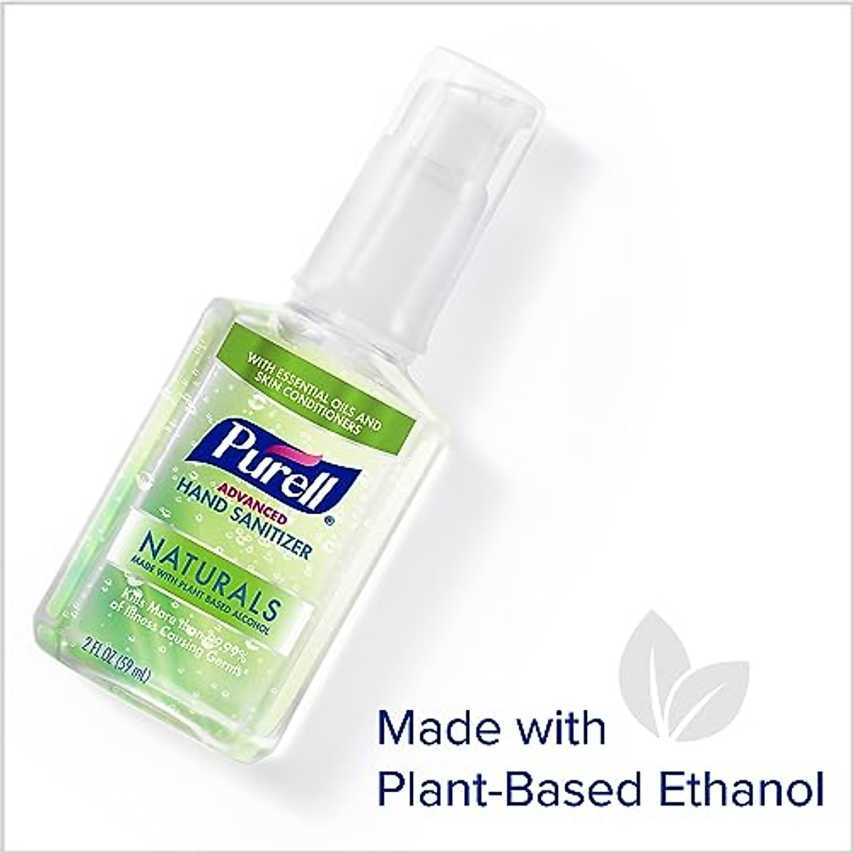 Purell Advanced Hand Sanitizer Naturals with Plant Based Alcohol, Citrus scent, 2 Fl Oz Travel Size Pump Bottle (Pack of 6), 9623-04-EC