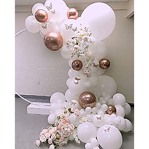 White Balloon Garland Kit Rose Gold balloon Arch Wedding Deco Bridal Shower Baby Birthday Party Decoration