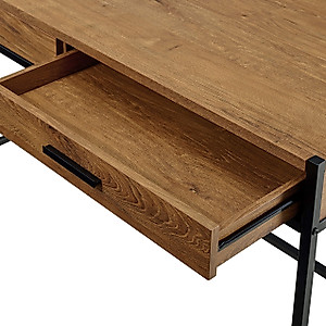 Caffoz 48" Writing Desk | Study Computer Desk | Brown Mahogany | Laptop PC Table Workstation with 2 Drawers for Home Office | Storage Space Saver