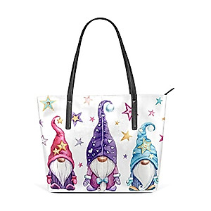 senya Colorful Gnomes With Stars Handbags Shoulder Bags Leather Crossbody Handbag for Women Tote Satchel