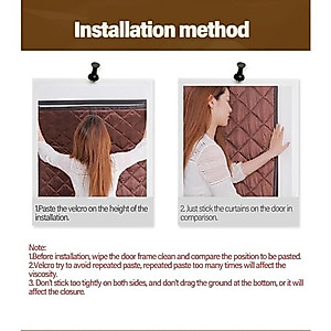 Magnetic Thermal Insulated Door Curtain Waterproof Windproof Insulated Door Curtain Magnetic Thermal pu Garage Garage Door Window Magnets,A-35x89 Inch