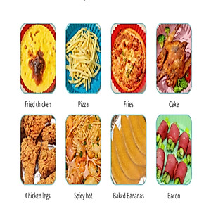 2-Pack inch 8.5 Air Fryer Silicone Liner Silicone Air Fryer Container Intensity Safe fryers Silicone Pot Round for Air fryer Stove Frill 5QT Pink+Red