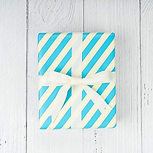 WRAPAHOLIC Wrapping Paper Roll - Stripes and Polka Dots Print with Cut Lines for Birthday, Holiday, Baby Shower - 4 Rolls - 30 inch X 120 inch Per Roll