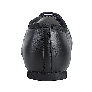 Dynadans Unisex PU Leather Upper Lace Up Jazz Shoe for Women and Men's Dance Shoes-Black-5.5M