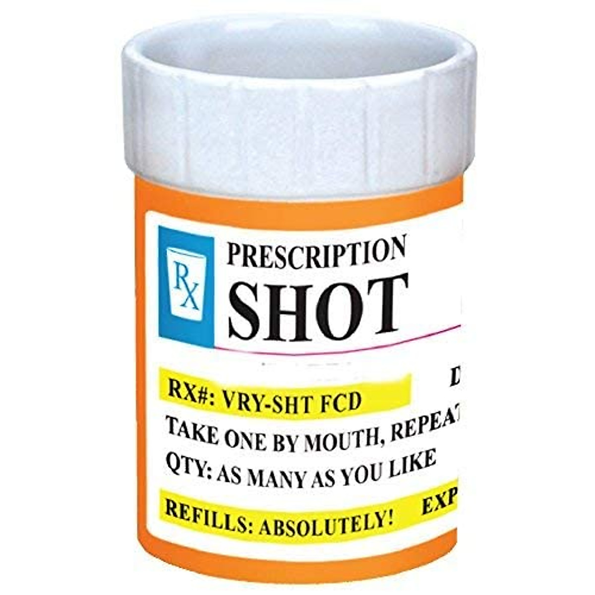 Shot Glasses - Prescription Pill Bottle Shot Glass 2 oz Rx Unique Funny Novelty 1 Shot Glass set, Great Gag Gifts Shot Glasses for Vodka, Whiskey, Tequila, Espresso