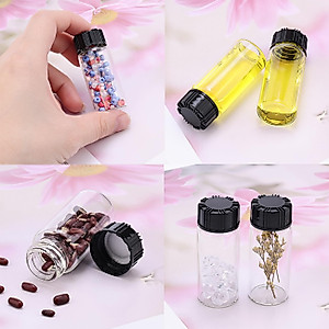 0.3 Oz Clear Glass Vials with Screwcap Empty Bottles Liquid Sample Glass Bottles for Travel, Pack of 10