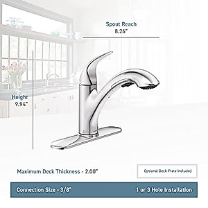 Moen Medina Spot Resist Stainless One-Handle Pull Out Kitchen Faucet, Kitchen Sink Faucets with Pullout Sprayer Featuring Power Boost for a Faster Clean, 87039SRS