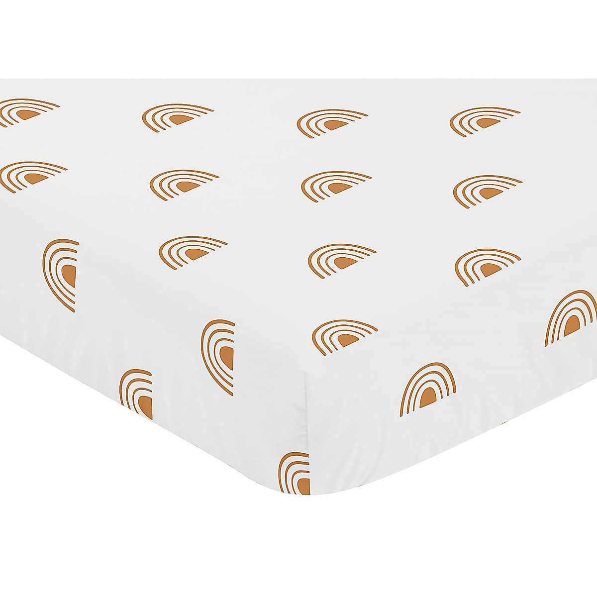 Sweet Jojo Designs White and Orange Boho Rainbow Boy or Girl Fitted Crib Sheet Baby or Toddler Bed Nursery - Pumpkin Bohemian Celestial Sky Outdoors Nature Gender Neutral