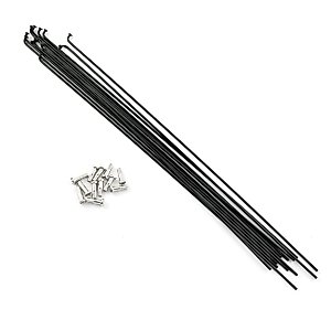 Pro Bamboo Kitchen 12pcs Stainless Steel Spokes 290mm Mountain Bike/Road Bike 14G Spokes Black with 12mm Nipples