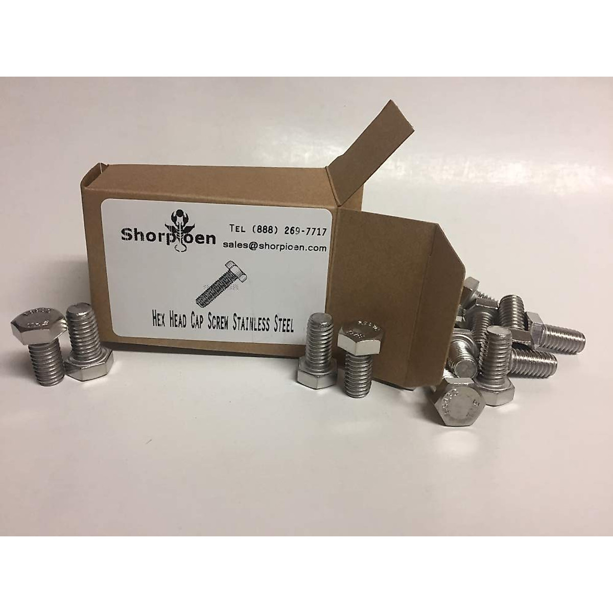 Shorpioen 50-Pack 1/4-20 x 1 1/4 Hex Cap Screw 18-8 Stainless Steel BC-1420CH188