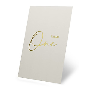 dynamic collection Wedding Table Numbers - Gold Table Numbers for Wedding Reception with Double Sided Table Number Cards 1-30 + Head Table & Gift Table Card, Luxury Gold Foil, 400 GSM, 4x6 inches