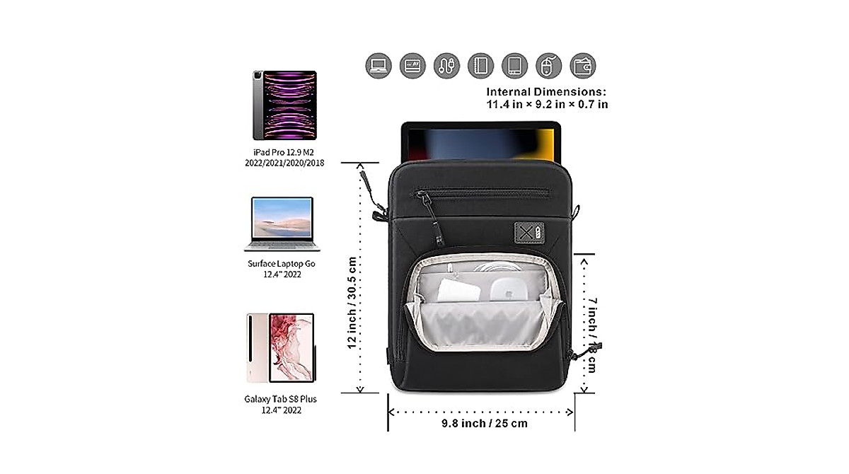 SIMTOP Tablet Sleeve 12.9 inch New iPad Pro (5th/4th/3rd Gen) 2022-2018 ...