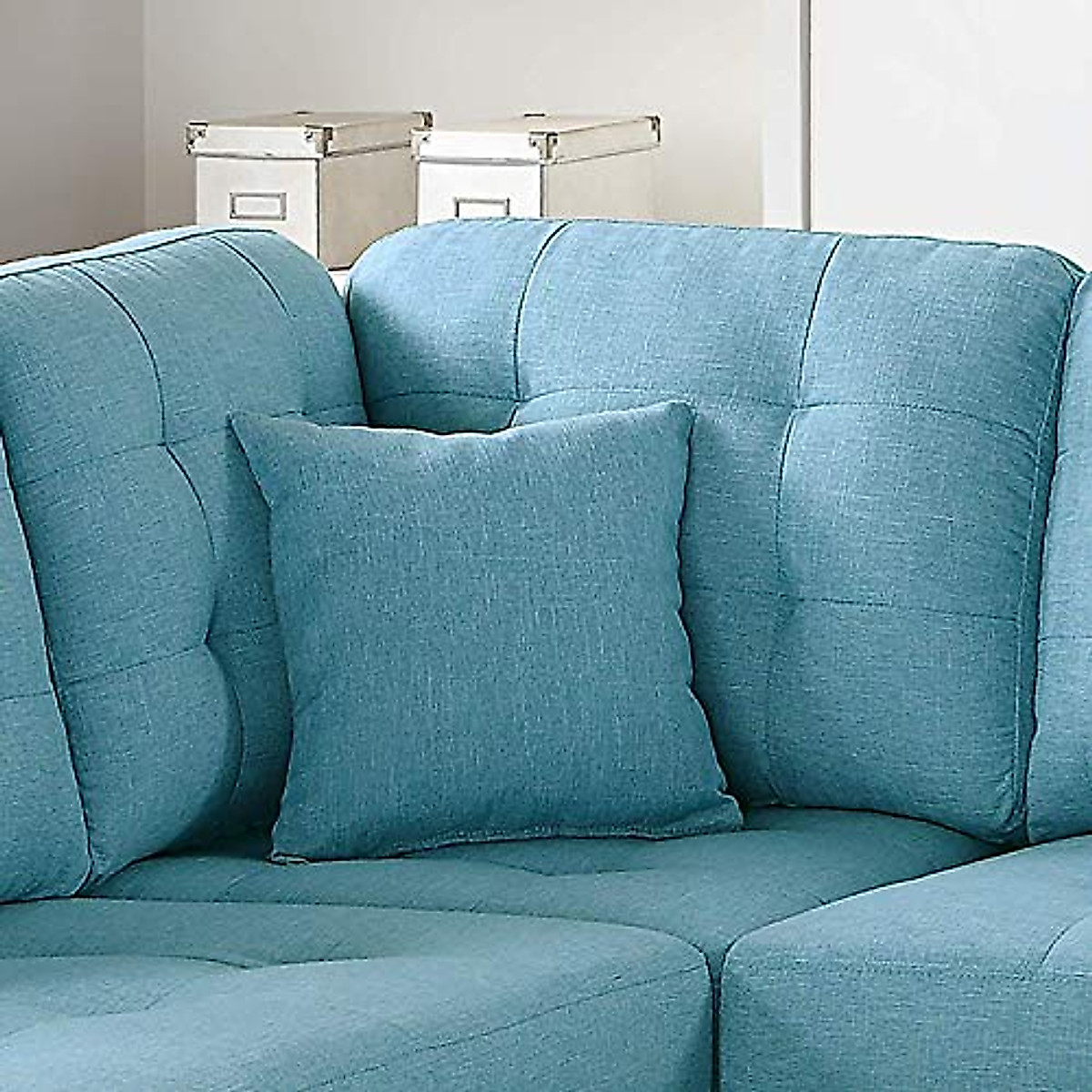 Poundex PDEX- Sofas, Light Blue