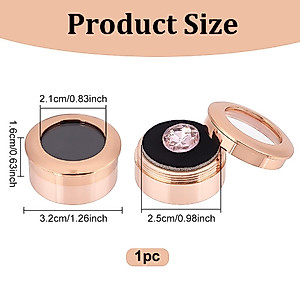 BENECREAT Rose Gold Stainless Steel Jewelry Gift Boxes with Velvet Cushion and Clear Glass Window, 1.3x0.6inch Gemstone Display Box for Small Gemstone Diamond Storage